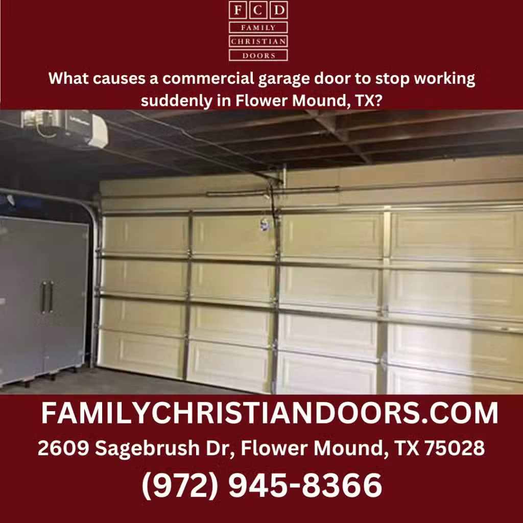 What causes a commercial garage door to stop working suddenly in Flower ...